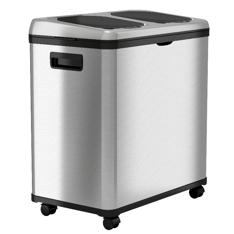 iTouchless Dual Compartment Touchless Trash Can Recycle Bin 16 Gallon Stainless Steel