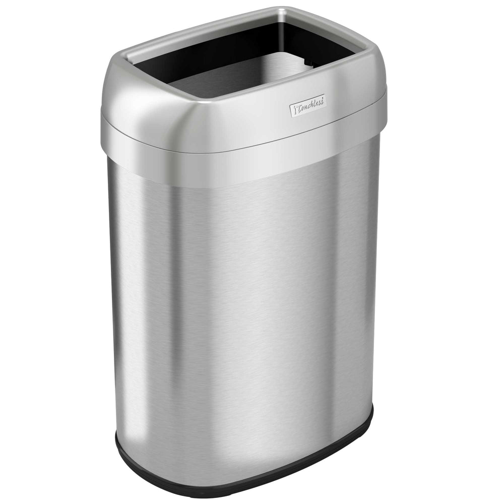 50 Liter / 13 Gallon Oval Open Top Stainless Steel Kitchen Trash Can w ...