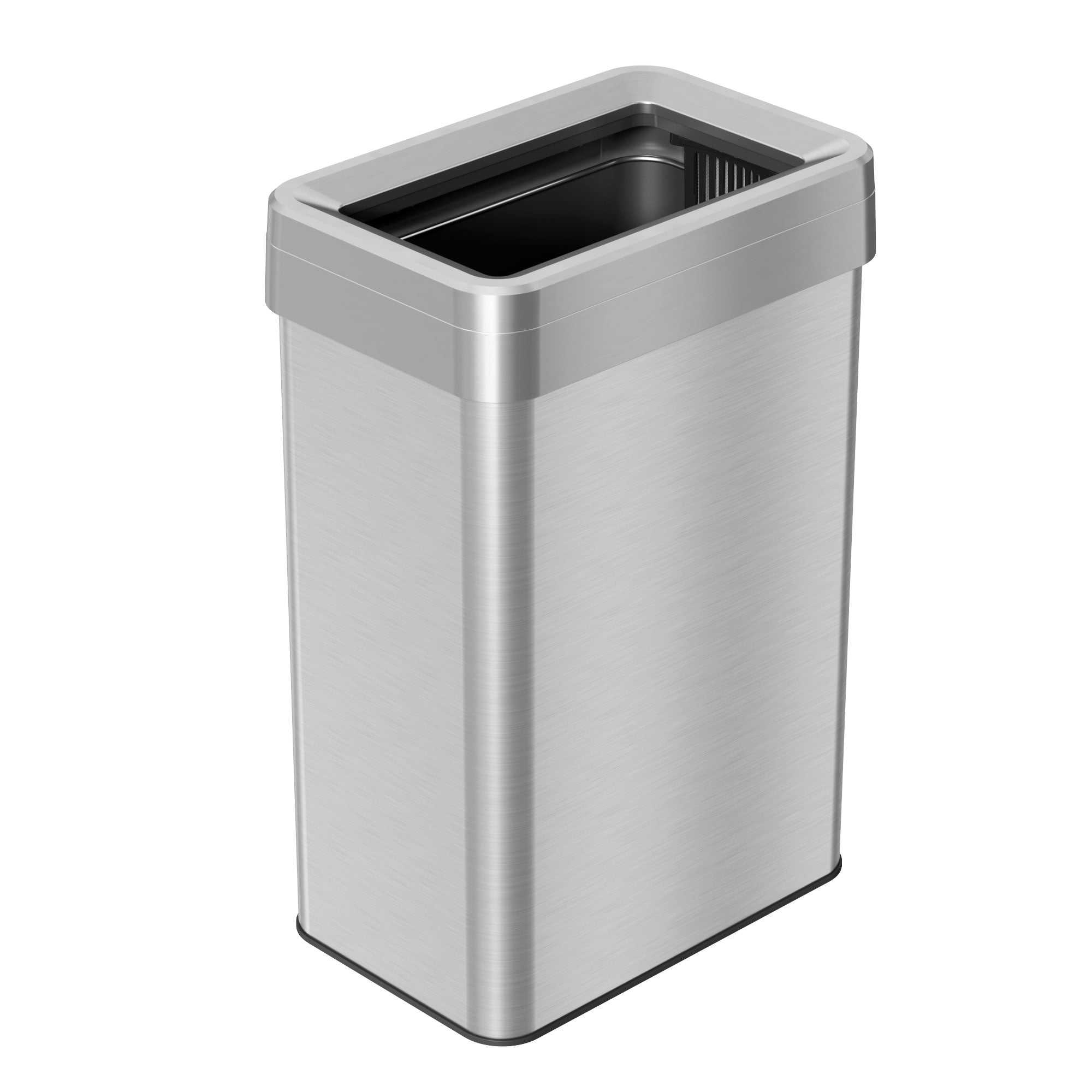 16 Gallon Stainless Steel Kitchen Trash Can with Odor Control Open Top for Easy Disposal iTouchless Housewares and Products Inc