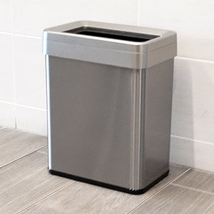 80 Liter / 21 Gallon Rectangular Open Top Stainless Steel Kitchen Tras ...