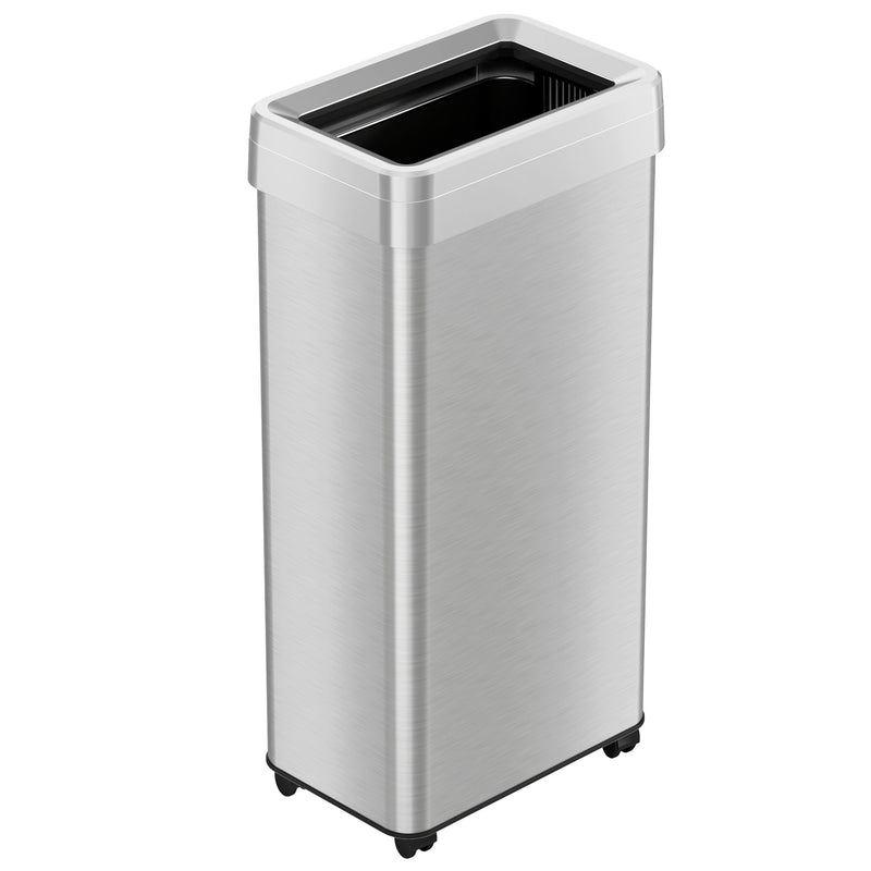 21 Gallon / 80 Liter Rectangular Open Top Trash Can with Wheels ...