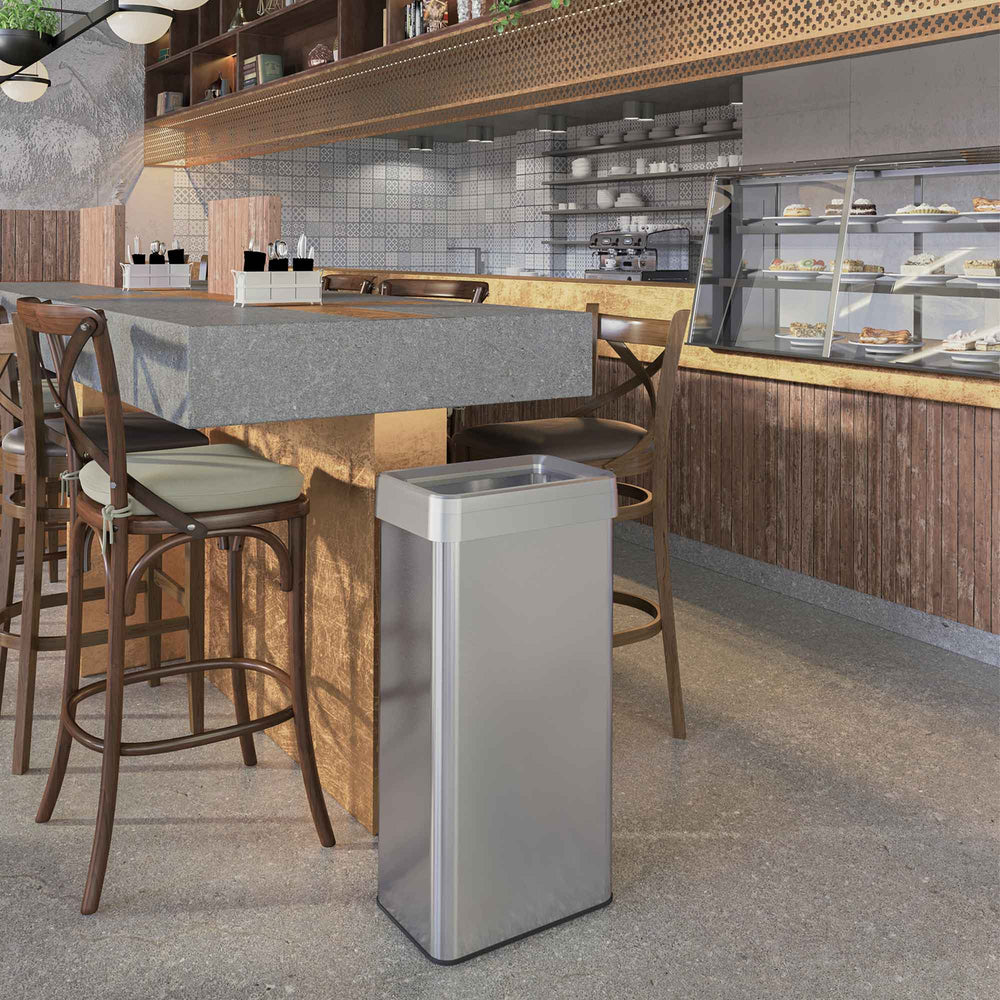 80 Liter / 21 Gallon Rectangular Open Top Stainless Steel Kitchen Tras ...