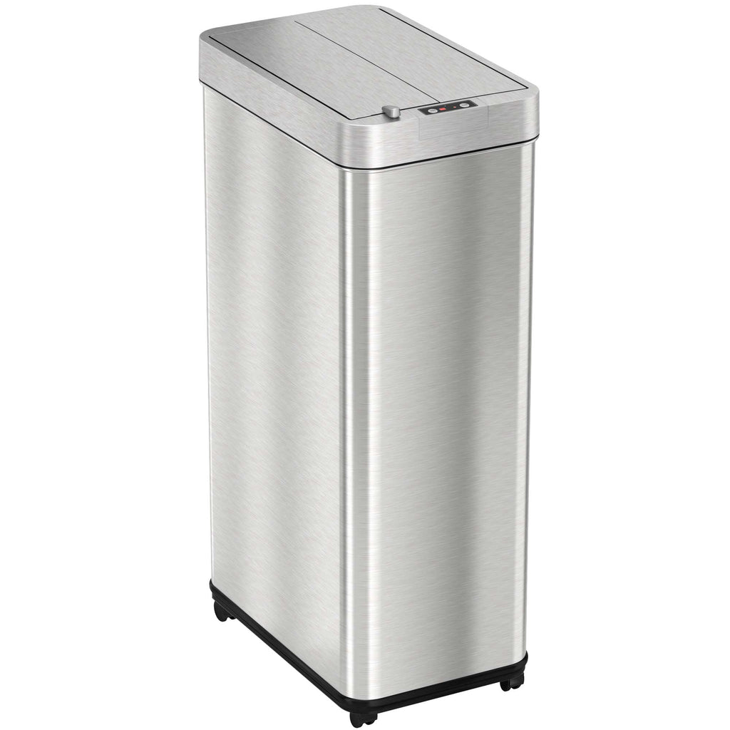 68 Liter / 18 Gallon Stainless Steel Wings Open Lid Sensor Kitchen Tra ...
